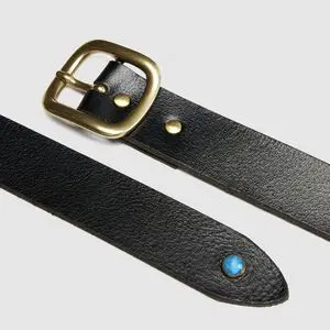 LEVI'S Cameron Long Length Leather Belt - Caviar