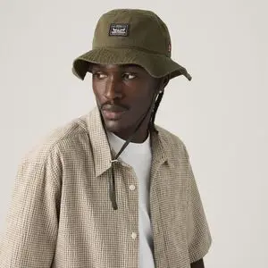 LEVI'S Bay Drawstring Bucket Hat - True Olive