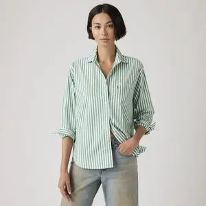 LEVI'S Harlie Boyfriend Shirt - Serafina Stripe Pine
