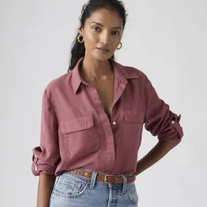 LEVI'S Elaine Utility Shirt - Garment Dye Crushed Berry