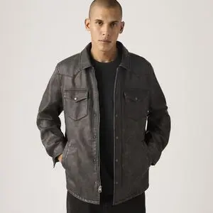 LEVI'S Faux Leather Shacket - Charcoal