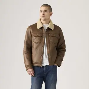 LEVI'S Two Chest Pocket Faux Shearling Jacket