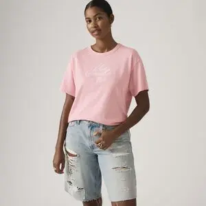 LEVI'S Graphic Vintage Short Sleeve Tee T-shirt - Fancy Script Coral
