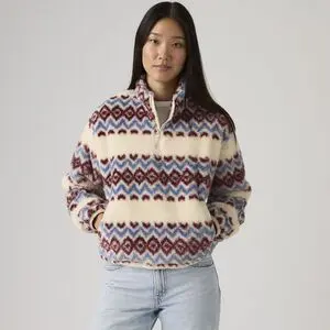 LEVI'S Gemma Sherpa Quarter-zip Pullover - White Swam