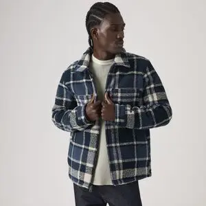 LEVI'S Wool Blend Shacket - Blue Plaid