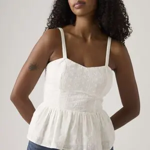 LEVI'S Lula Eyelet Peplum Tank Top