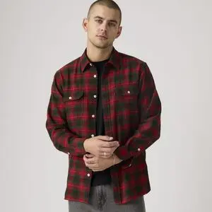 LEVI'S Jackson Worker Overshirt - Calvin Plaid Rhythmic Red