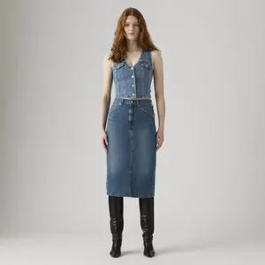 LEVI'S High-rise Back Slit Denim Skirt