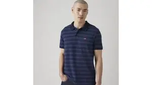 LEVI'S True Indigo Housemark Polo Shirt - Rayn Stripe Dark Indigo