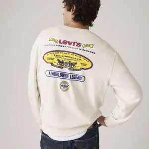 LEVI'S Relaxed Graphic Crewneck Sweatshirt - Worldwide Legend Utility Egret