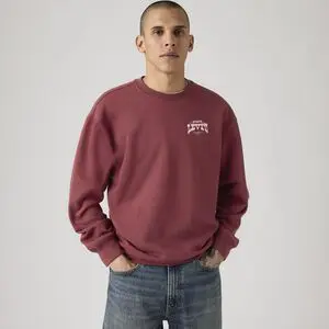 LEVI'S Relaxed Graphic Crewneck Sweatshirt - Oxblood Red