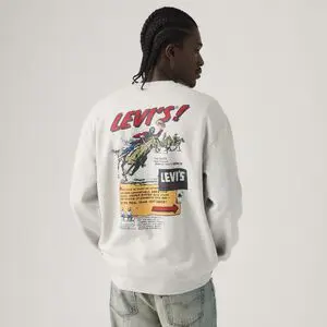LEVI'S Relaxed Graphic Crewneck Sweatshirt - Levis Chaps Light Grey