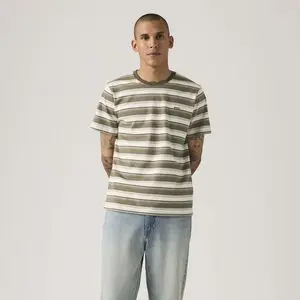 LEVI'S Original Housemark T-shirt - Jen Stripe Maitake Brown
