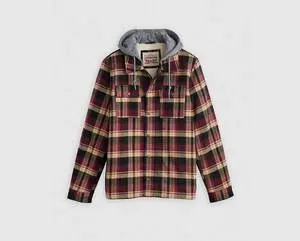 LEVI'S Cotton Plaid Sherpa Lined Shacket