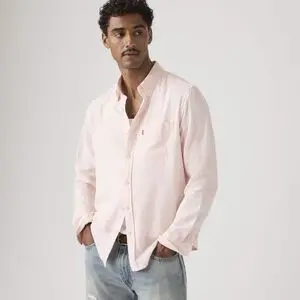 LEVI'S Sunset One Pocket Standard Fit Cotton Linen Shirt - Crystal Pink Cotton Linen