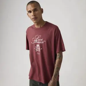 LEVI'S Vintage Graphic T-shirt - Alt Prep Script Oxblood Red
