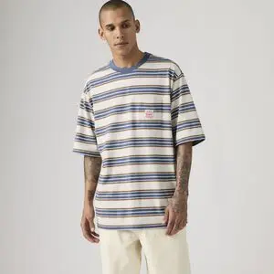 LEVI'S Short-sleeve Workwear T-shirt - Caspian Stripe White