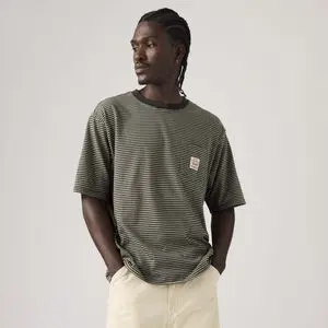 LEVI'S Short-sleeve Workwear T-shirt - Euan Stripe Dried Sage