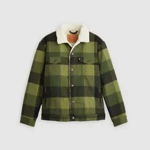 LEVI'S Relaxed Fit Sherpa Plaid Trucker Jacket