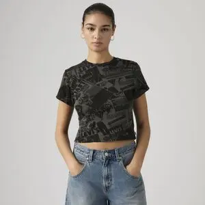 LEVI'S Graphic Essential Sporty Tee T-shirt - Zine Cowboy Grid