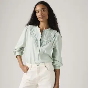 LEVI'S Jane Eyelet Blouse - Blue Light Chambray