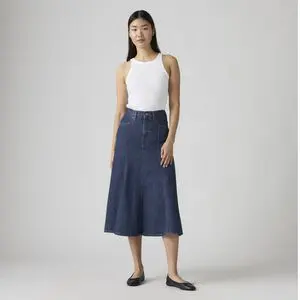 LEVI'S Fit And Flare Midi Skirt - Ninth Life Stonewash