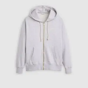LEVI'S Authentic Full Zip Garment Dye Sweatshirt - Light Grey Heather
