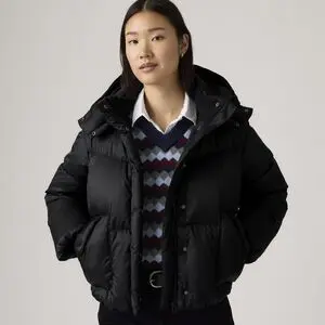 LEVI'S Western Bubble Shortie Puffer Jacket - Anthracite Night