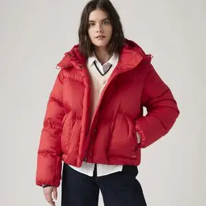 LEVI'S Western Bubble Shortie Puffer Jacket - True Red