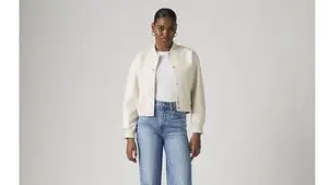 LEVI'S Faux Leather Varsity Bomber Jacket - White