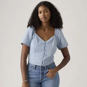 LEVI'S Kierra Short-sleeve Denim Blouse - Soft As Butter