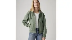LEVI'S Relaxed Hooded Bomber Jacket - Light Green