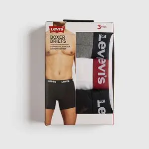 LEVI'S Solid Basic Boxer Briefs - Black/white/grey