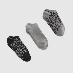 LEVI'S Low Cut Leopard Socks - Black Gold