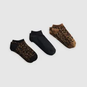 LEVI'S Low Cut Leopard Socks - Black Gold