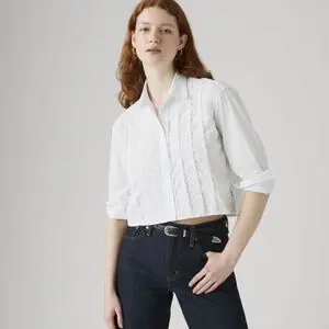 LEVI'S Cropped Harlie Tuxedo Shirt - Bright White