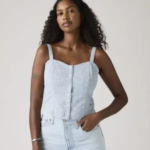 LEVI'S Adore Bustier Top - Blue Indigo Floral