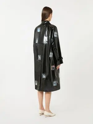 Max Mara Vinyl-effect Gabardine Midi Trench Coat
