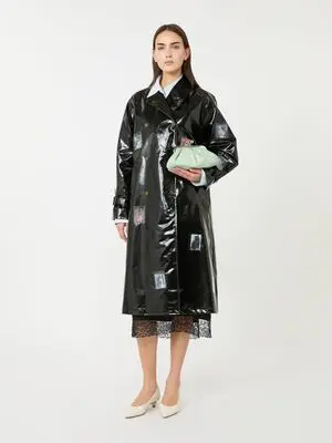 Max Mara Vinyl-effect Gabardine Midi Trench Coat