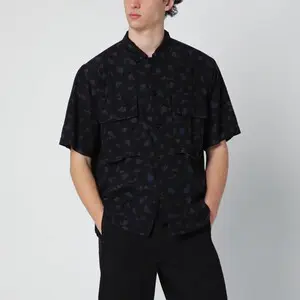 Sacai Shirt With Floral Print - Black
