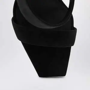 Alaïa Wave Mules In Suede - Black