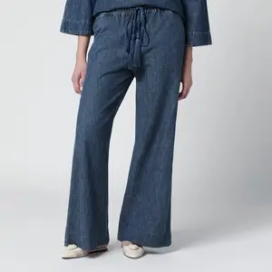 Valentino Garavani Jeans In Chambray Denim - Blue