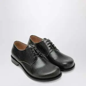 Loewe Campo Derby In Crackled Calfskin - Black