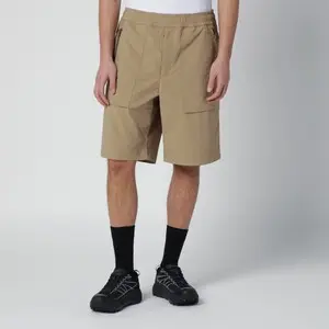 Moncler Technical Froissé Bermuda Shorts - Beige