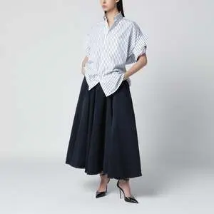 Balenciaga Maxi Godet Denim Skirt - Blue