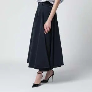 Balenciaga Maxi Godet Denim Skirt - Blue