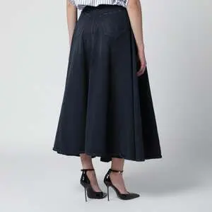 Balenciaga Maxi Godet Denim Skirt - Blue