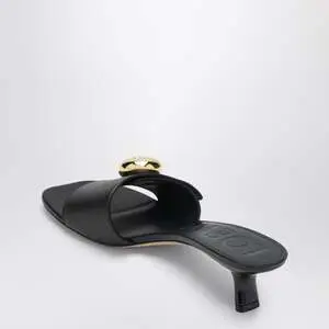 Loewe Pebble Slides In Calf Leather - Black
