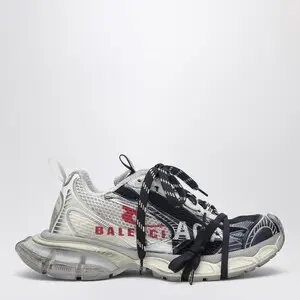 Balenciaga 3xl Split Logo Sneakers In Light Yellow/red/navy - Beige