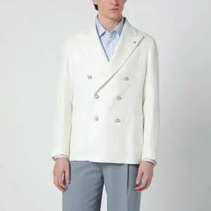 Tagliatore Double-breasted Linen-blend Jacket - White